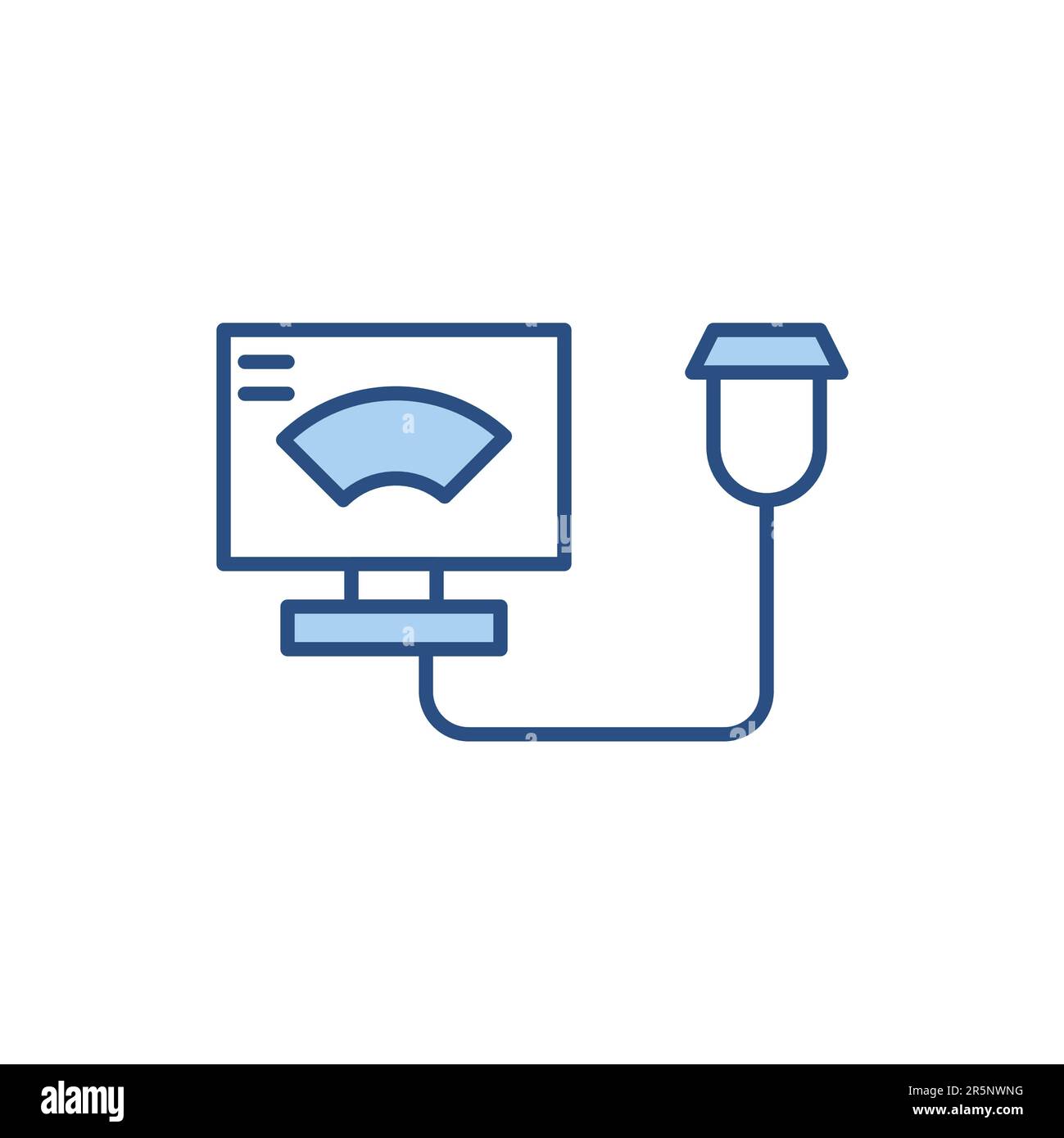 Ultrasound related vector line icon. Isolated on white background ...