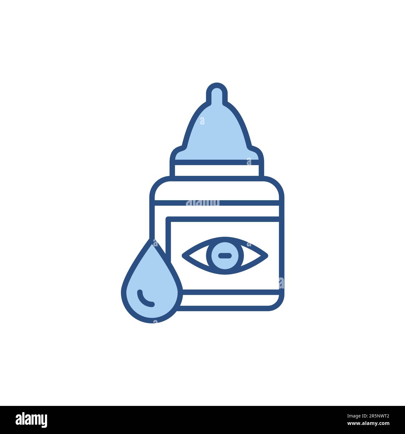 Eye Drops related vector line icon. Isolated on white background ...