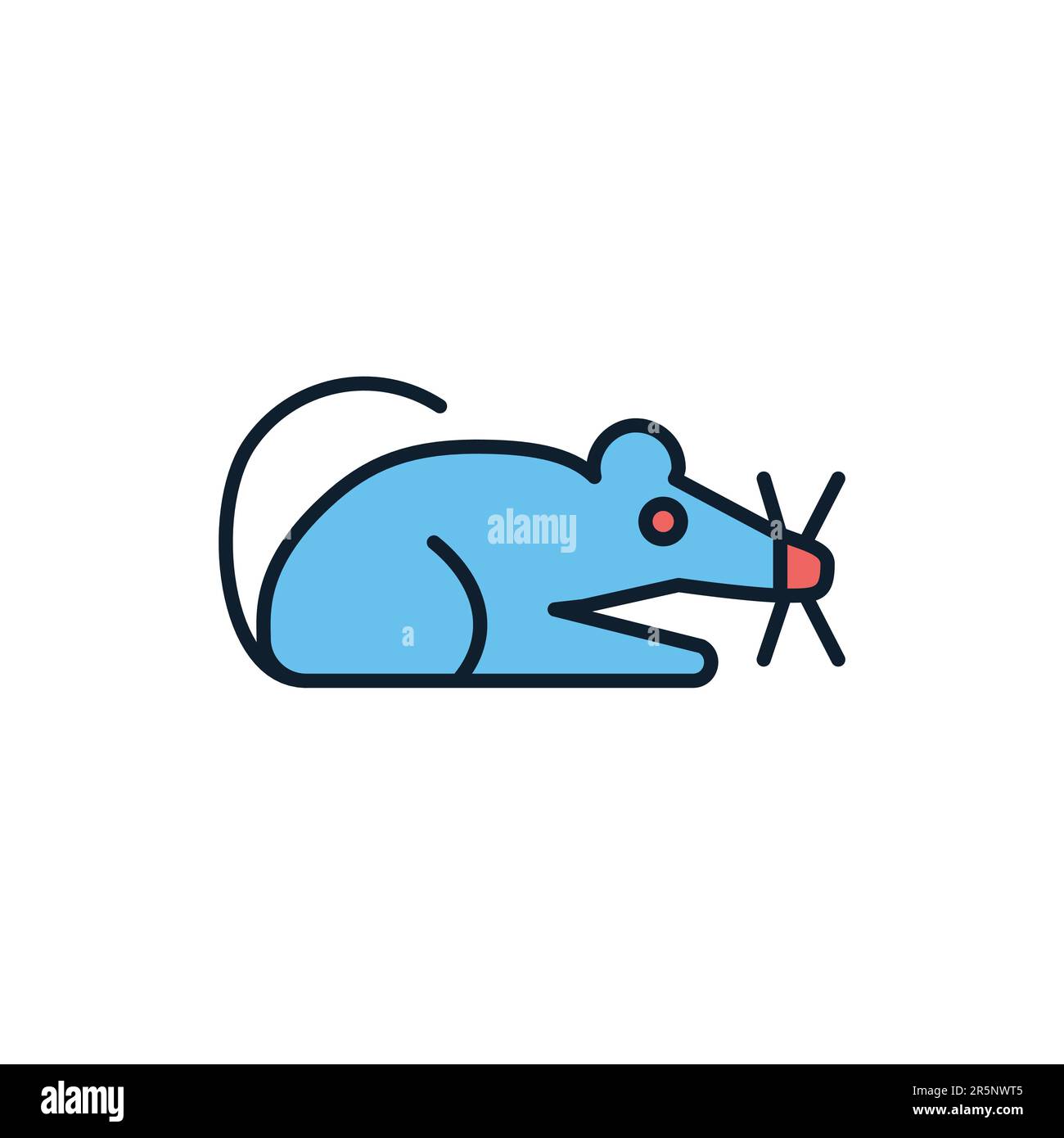 Laboratory Mouse related vector line icon. Isolated on white background ...