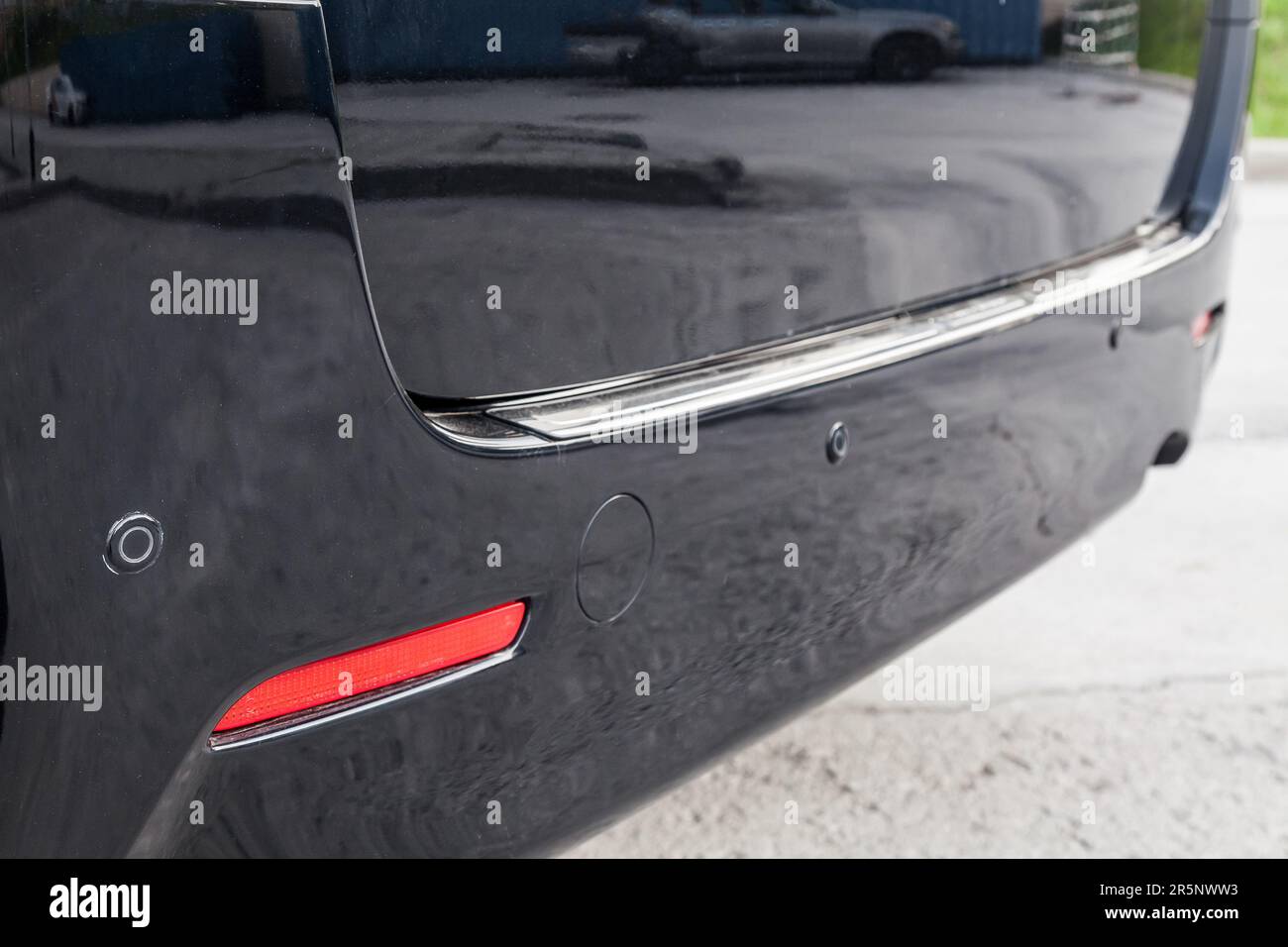 parking sensor on the rear bumper of a car for safety and collision ...