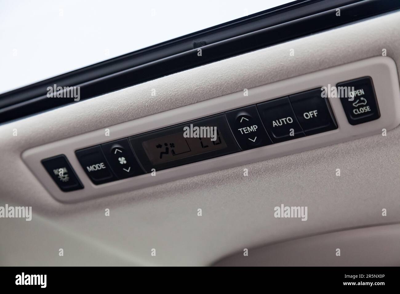 rear climate control panel on the ceiling for passengers Stock Photo ...