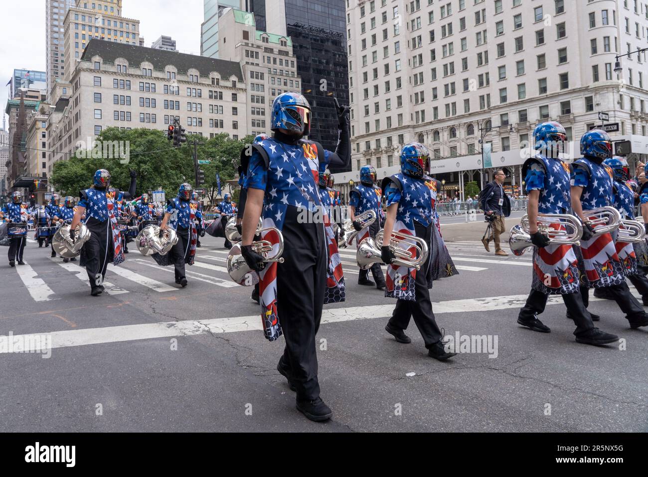 NEW YORK, NEW YORK - JUNE 04: Westchester's Saints Brigade Drum and ...