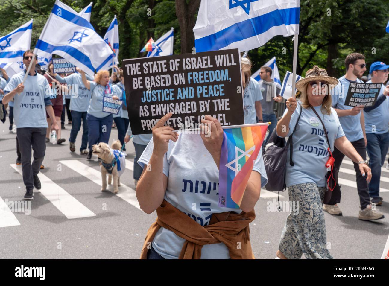 NEW YORK, NEW YORK - JUNE 04: Participants including Israeli activists ...