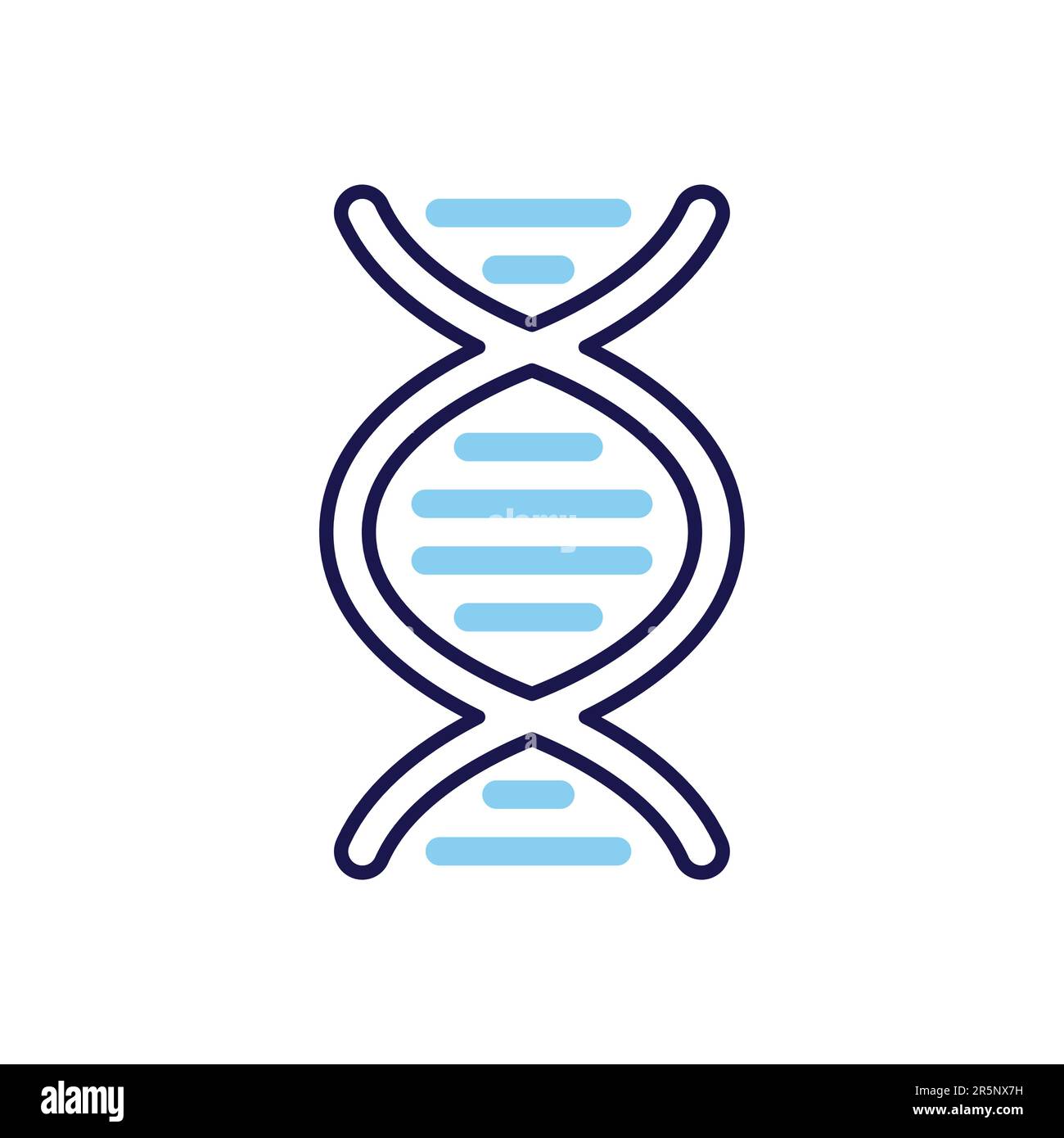 DNA related vector line icon. DNA helix linear icon. Deoxyribonucleic ...