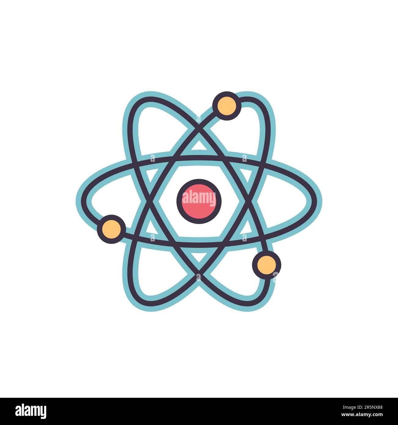 Atom Related Vector Line Icon Nuclear Energy Source Science Symbol