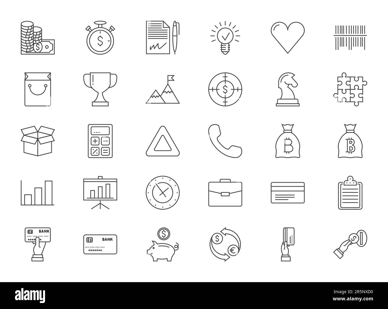 Set vector business line icons in flat design with elements for mobile ...