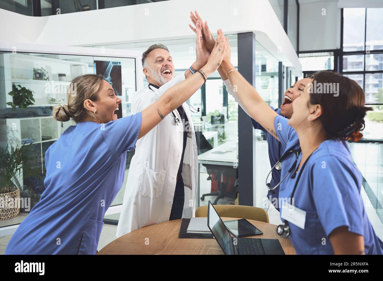 In high spirits towards improving clinical performance. a team of ...