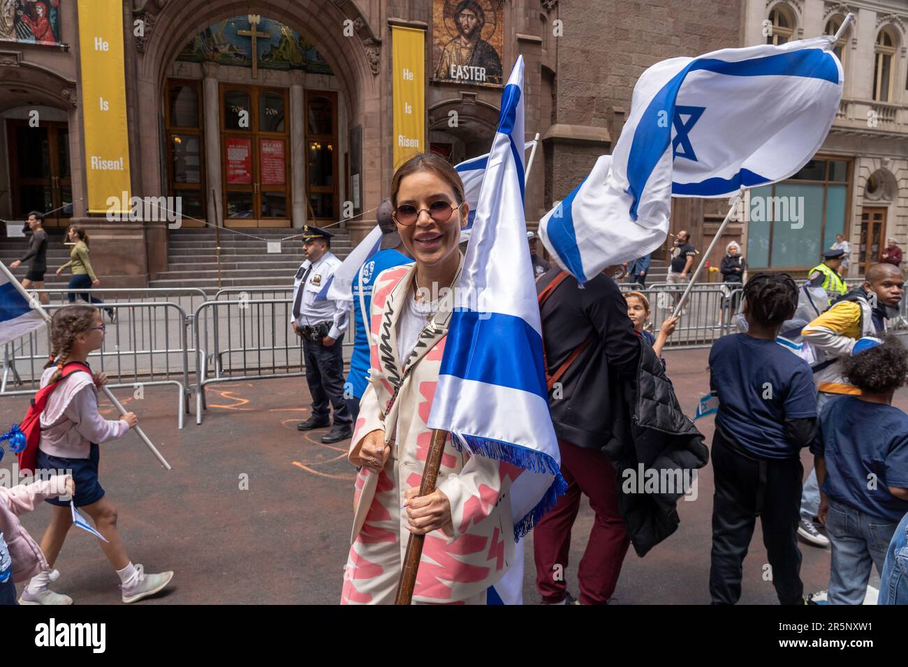 NEW YORK, NEW YORK - JUNE 04: Nataly Dadon marches up Fifth Avenue ...