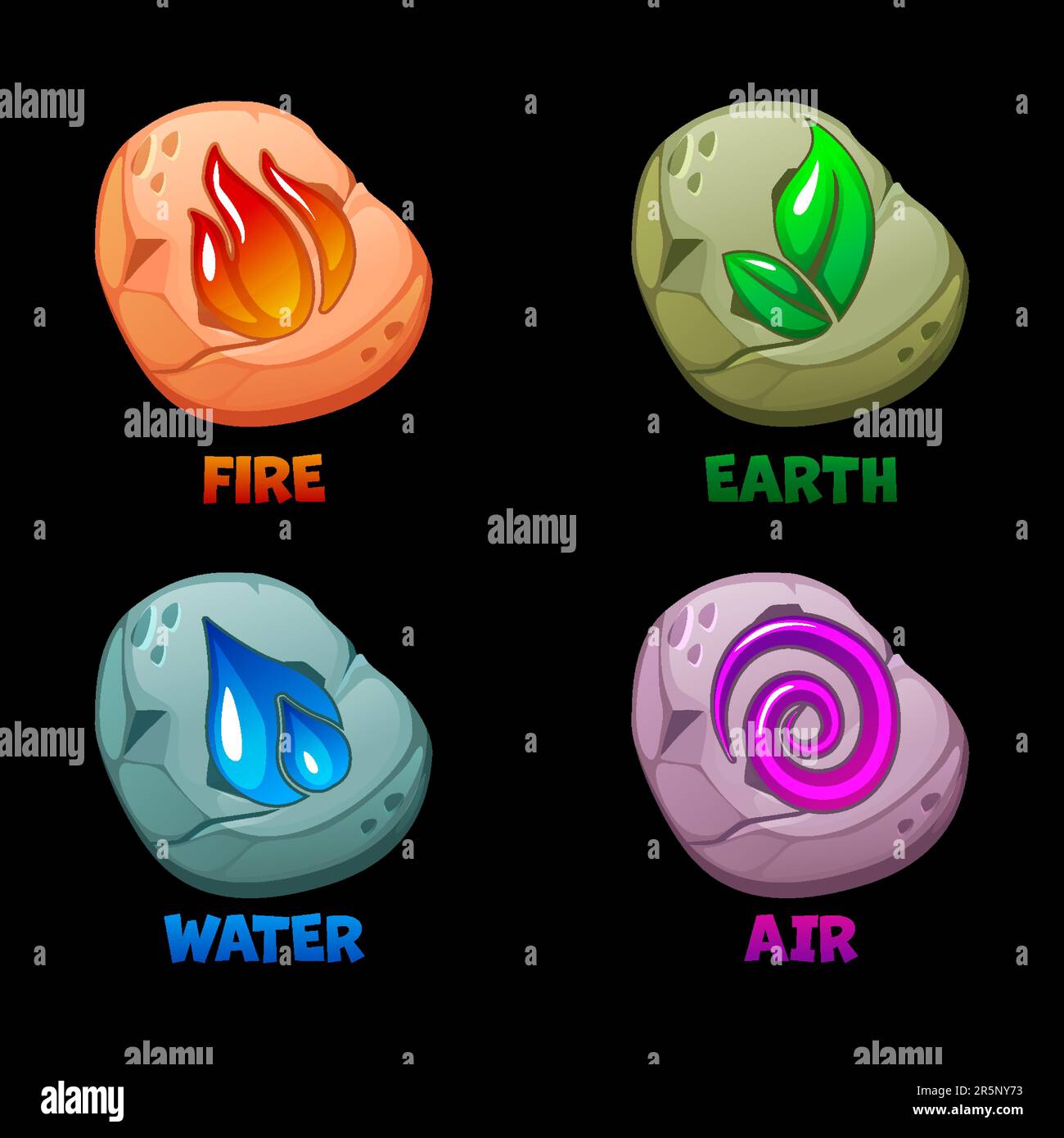 Amulets Stones-Air ,Water, Fire, Earth. Abstract Wind, Air, fire, water ...
