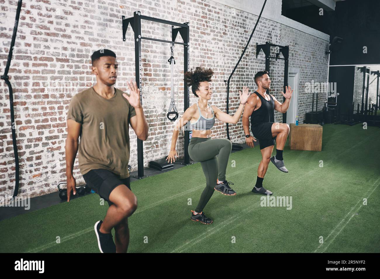 Mix up your routine by joining a fitness group. a fitness group doing ...