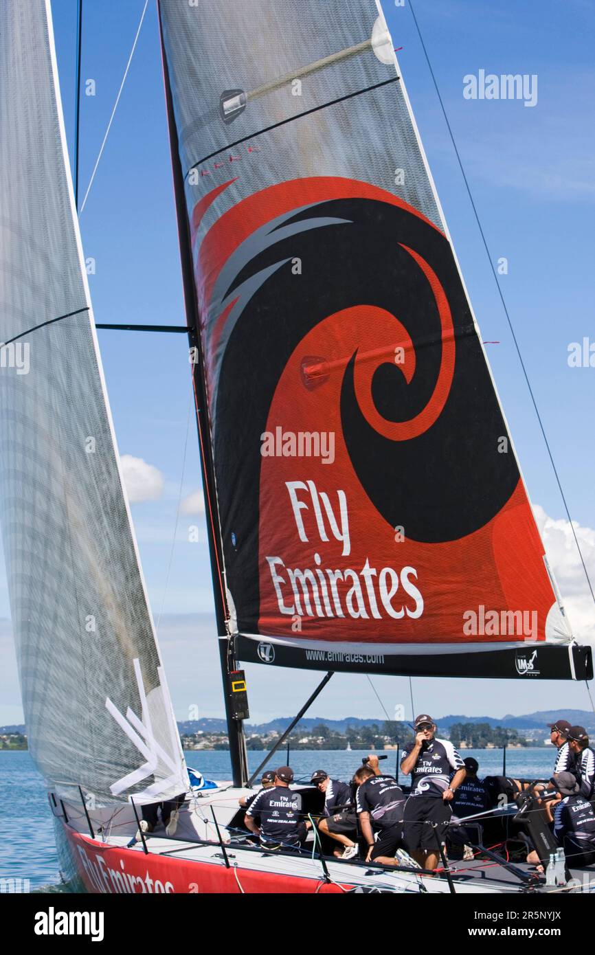 Emirates Team New Zealand carry out trials on their new TP52, a 15 ...