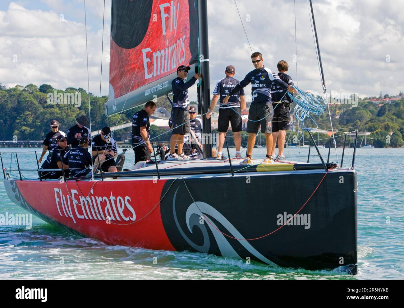 Emirates Team New Zealand carry out trials on their new TP52, a 15 ...