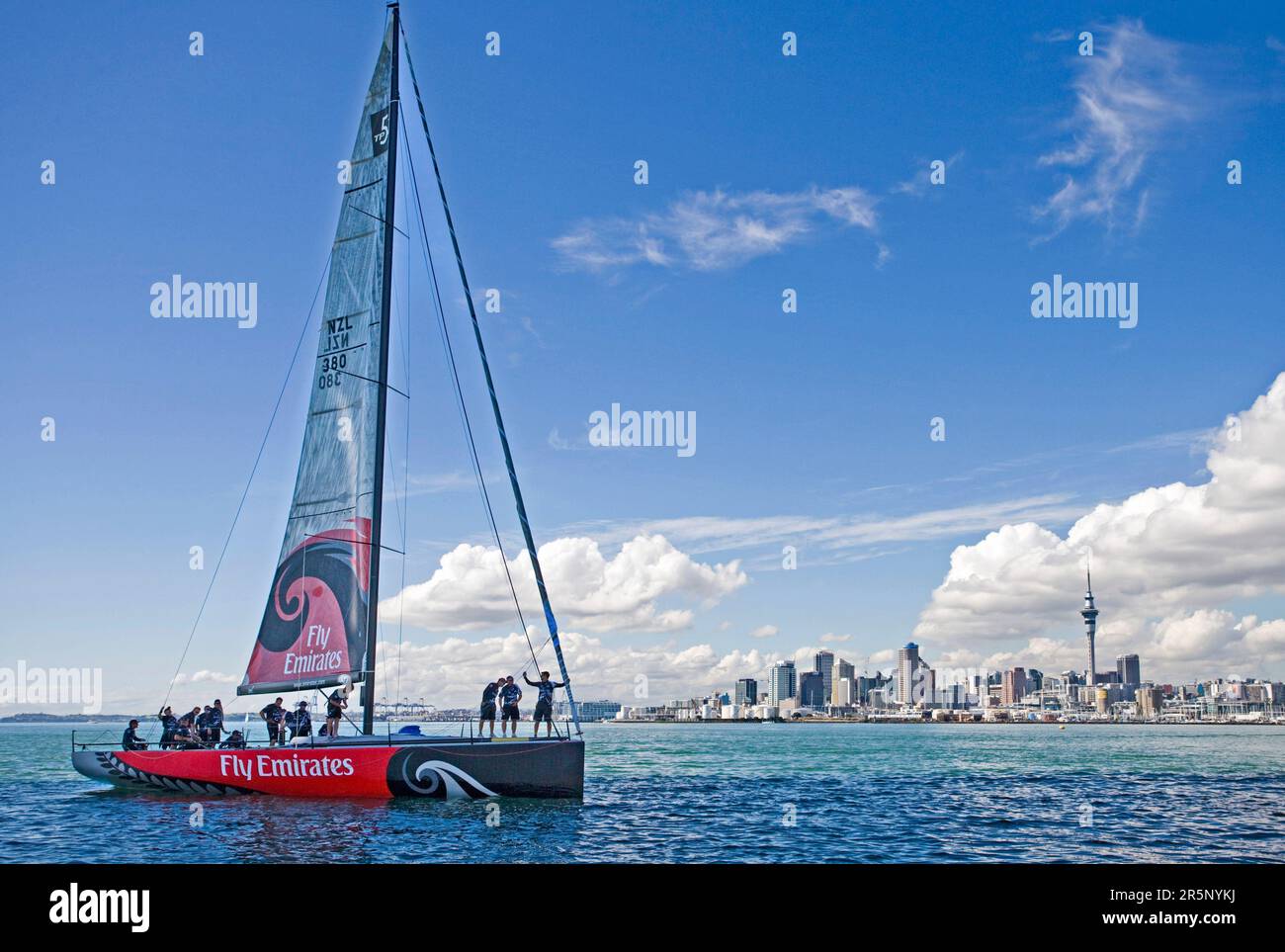 Emirates Team New Zealand carry out trials on their new TP52, a 15 ...