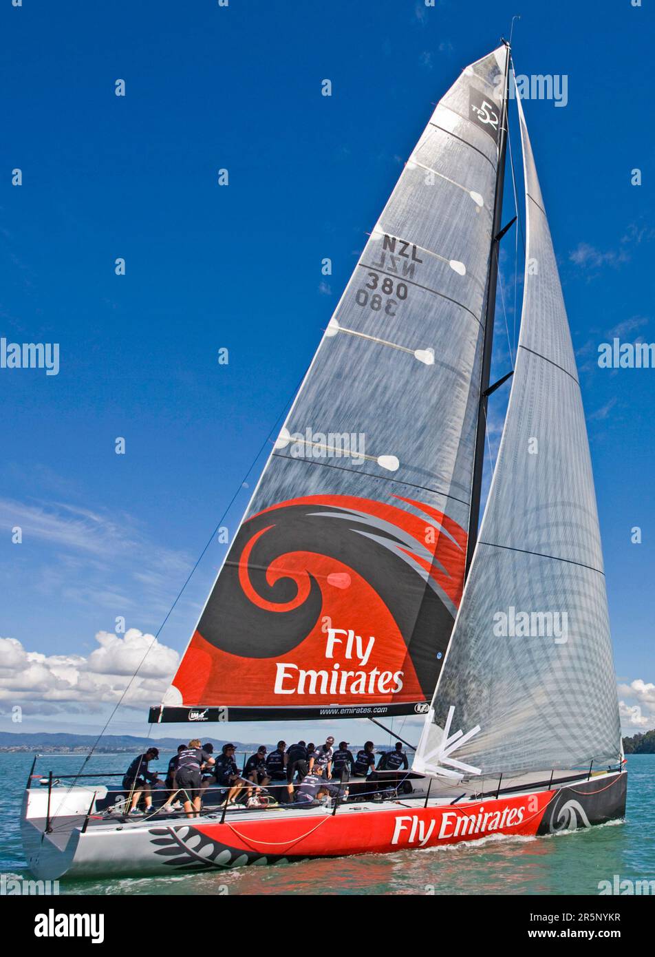 Emirates Team New Zealand carry out trials on their new TP52, a 15 ...