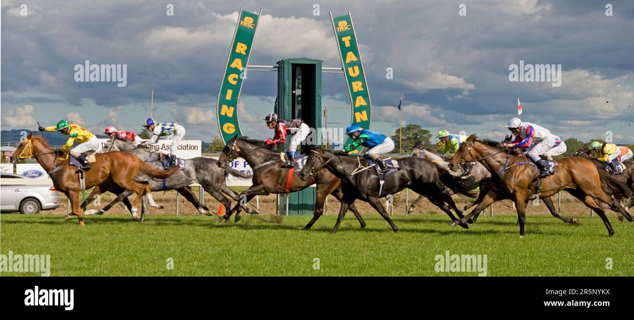 My Astron, left, with jockey Kane Smith races past the finish line to ...