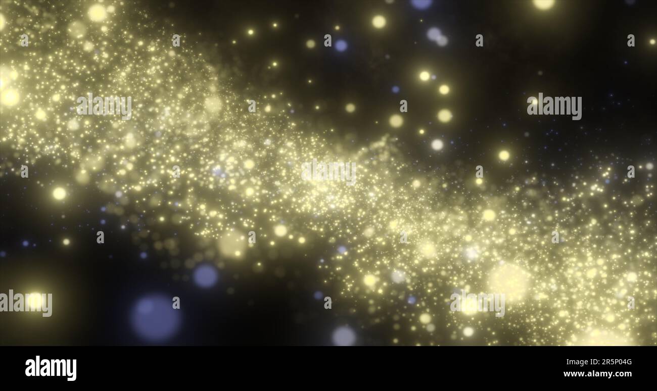 Abstract green energy magic round particles round with bokeh effect ...