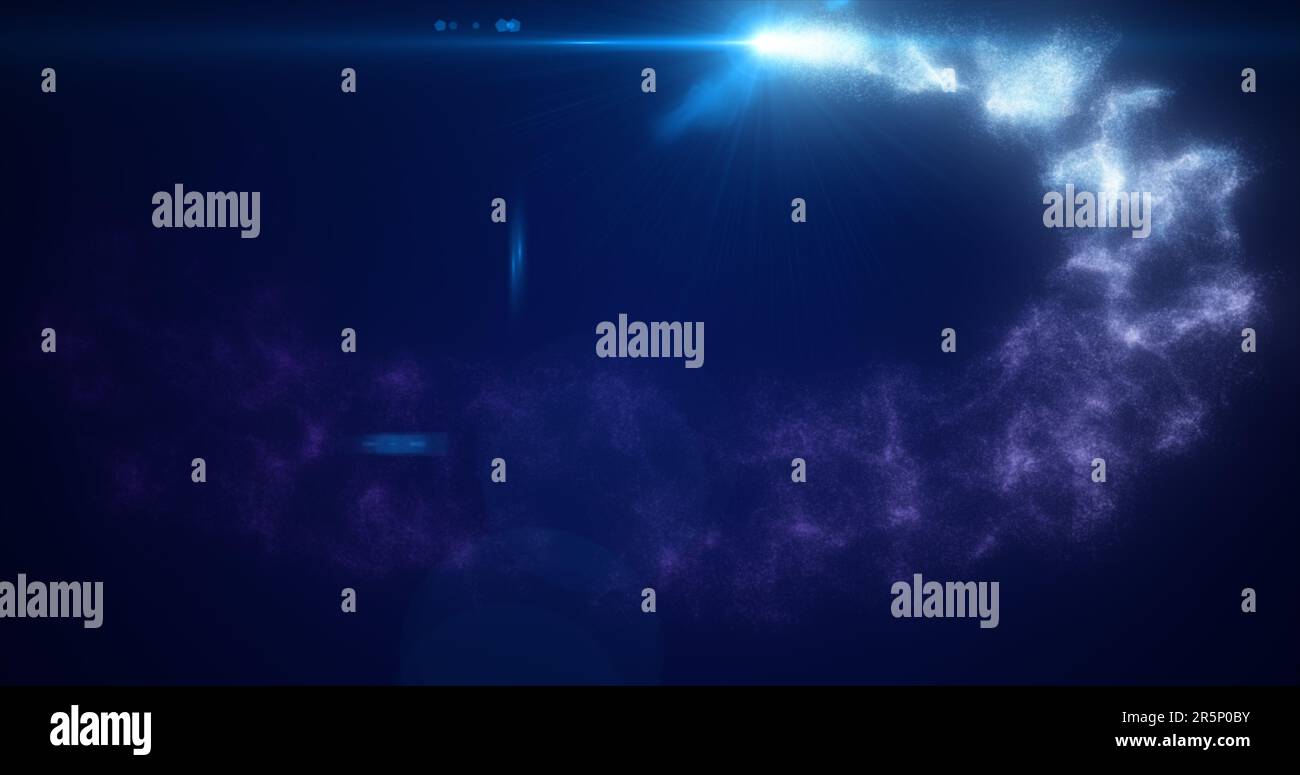 Abstract blue glowing energy magic particle comet flying along the path ...