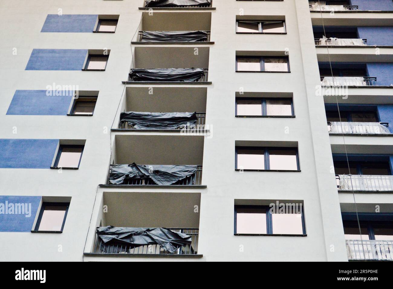 Windows and accessories of a new modern monolithic frame-block house ...