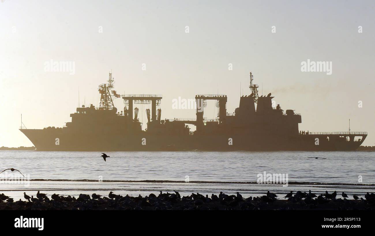 The Chinese Fuchi-class fleet oiler Qiandao Hu is seen departing Naval ...