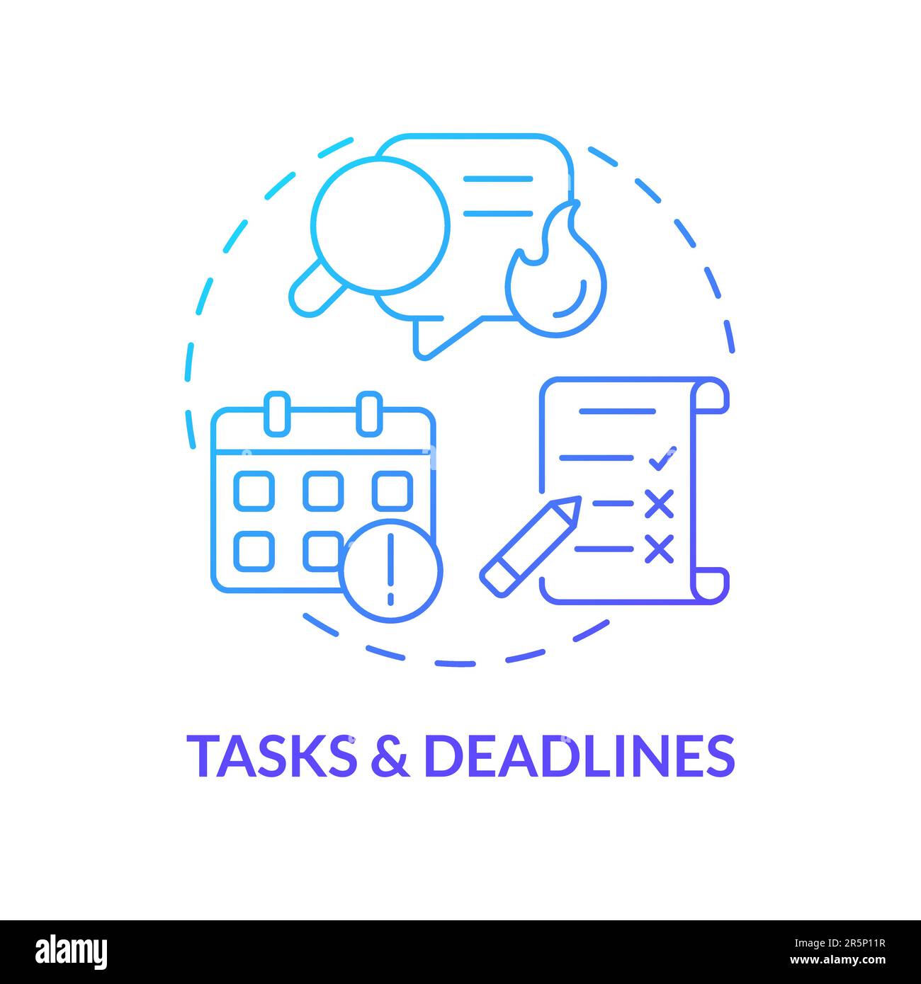 Tasks and deadlines blue gradient concept icon Stock Vector Image & Art ...
