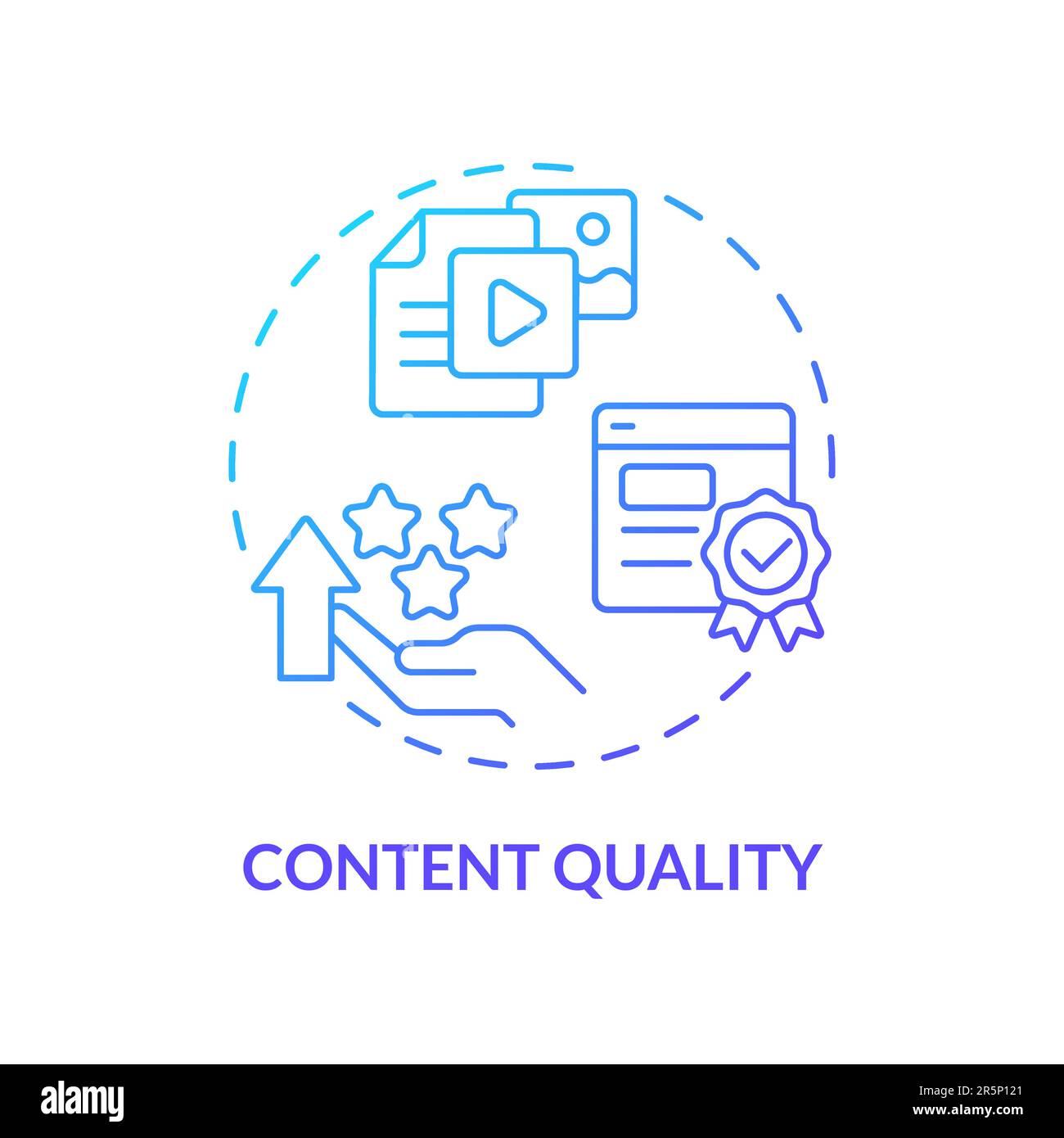 Content quality blue gradient concept icon Stock Vector Image & Art - Alamy