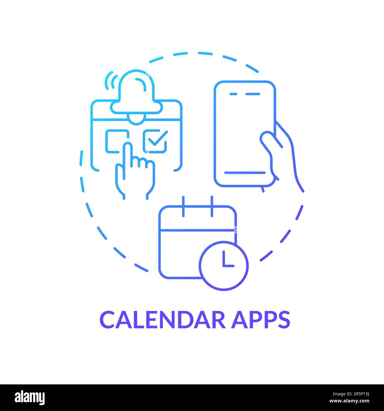 Calendar apps blue gradient concept icon Stock Vector Image & Art - Alamy