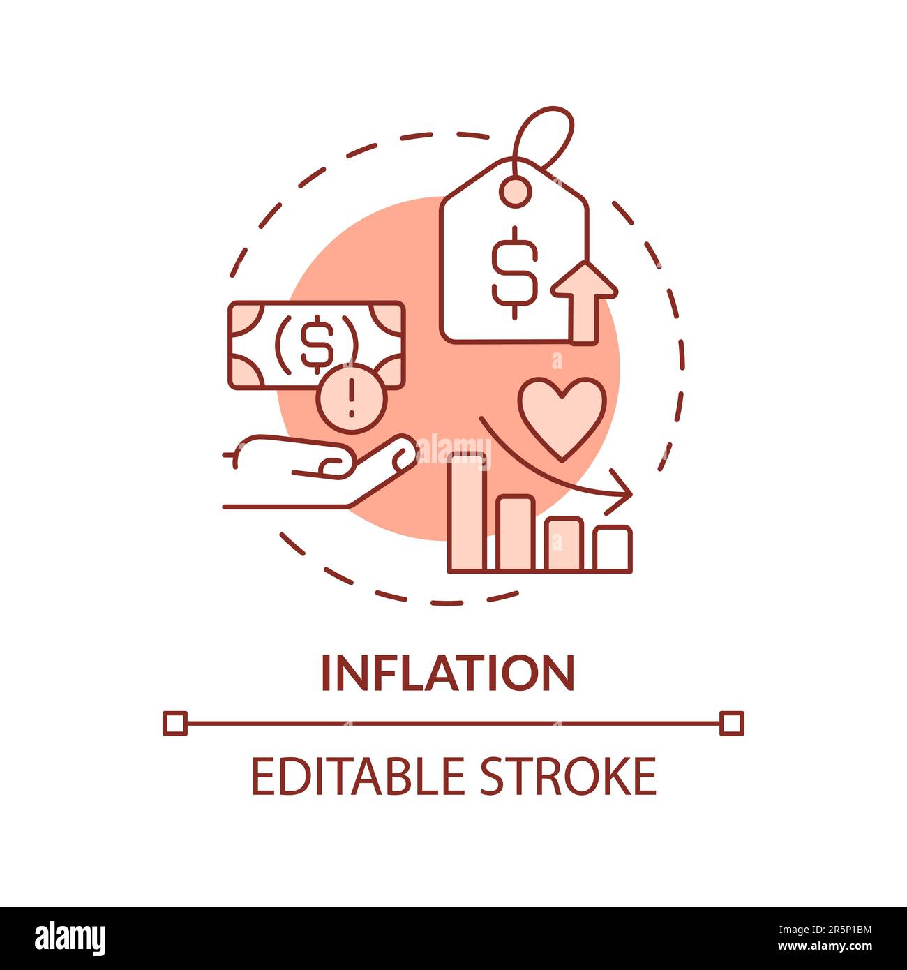 Inflation red concept icon Stock Vector Image & Art - Alamy
