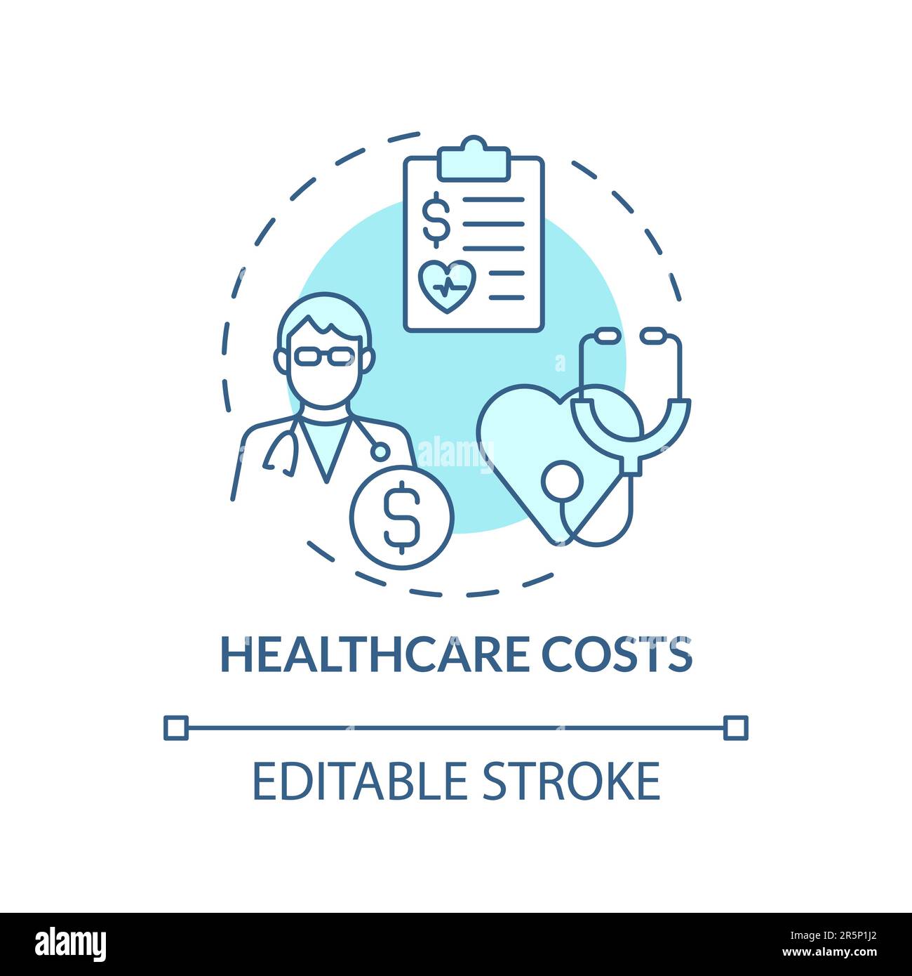 Healthcare costs turquoise concept icon Stock Vector Image & Art - Alamy