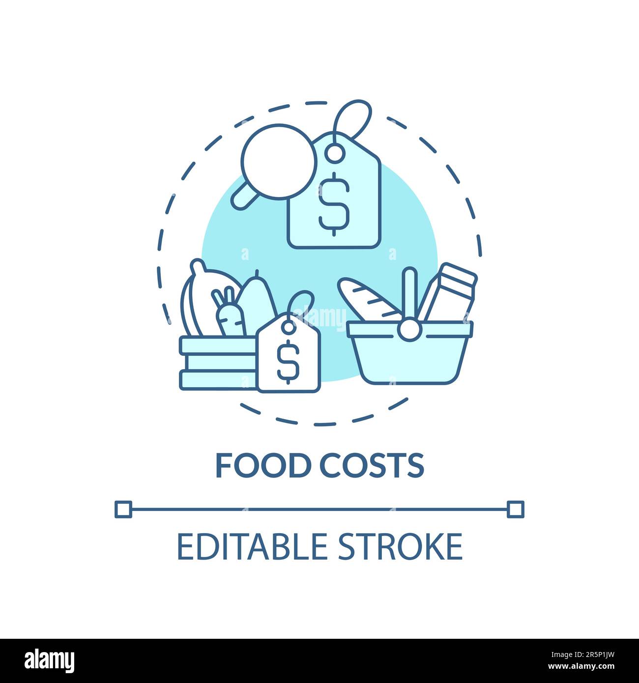 Food costs turquoise concept icon Stock Vector Image & Art - Alamy