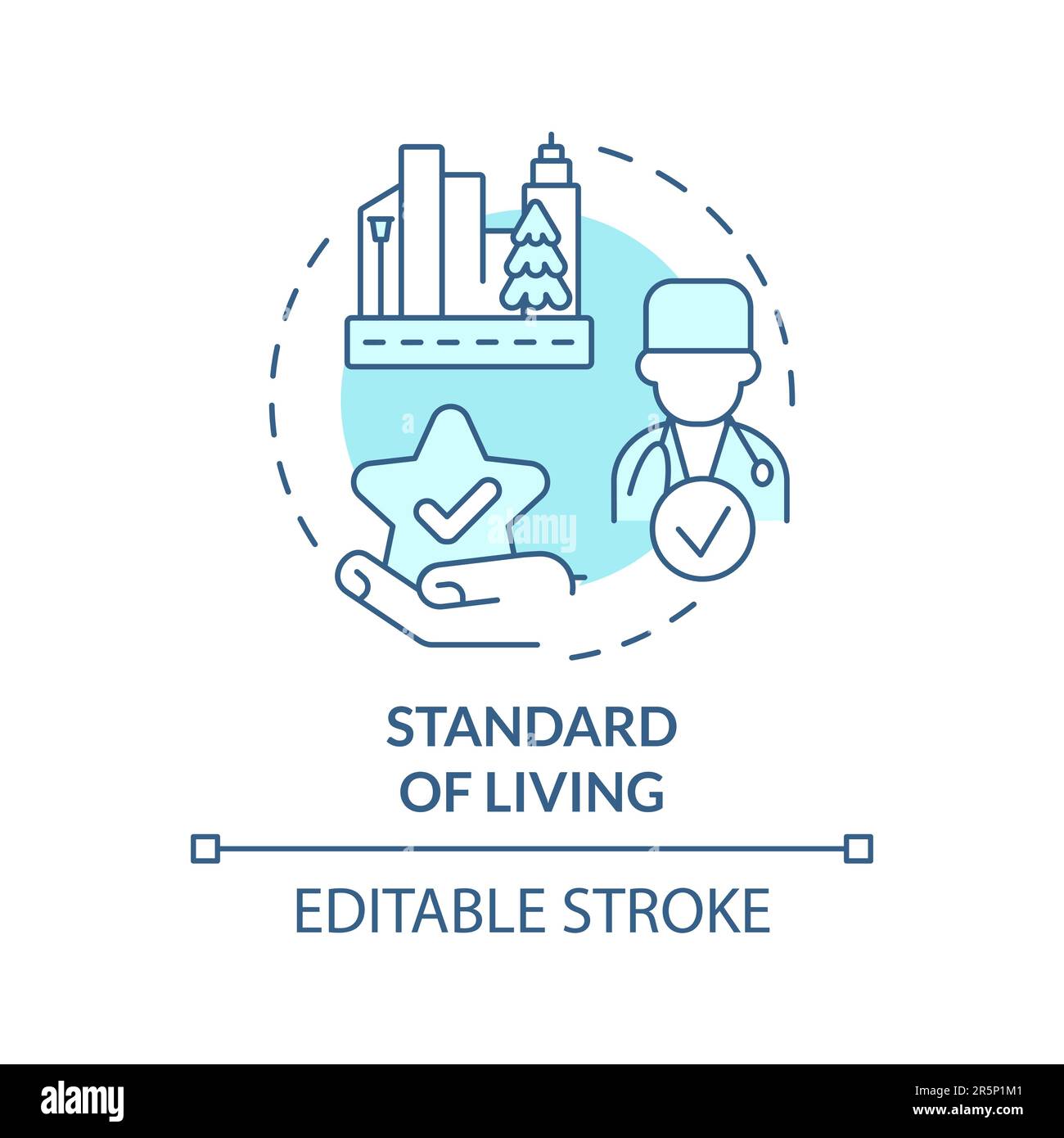 Standard of living turquoise concept icon Stock Vector Image & Art - Alamy