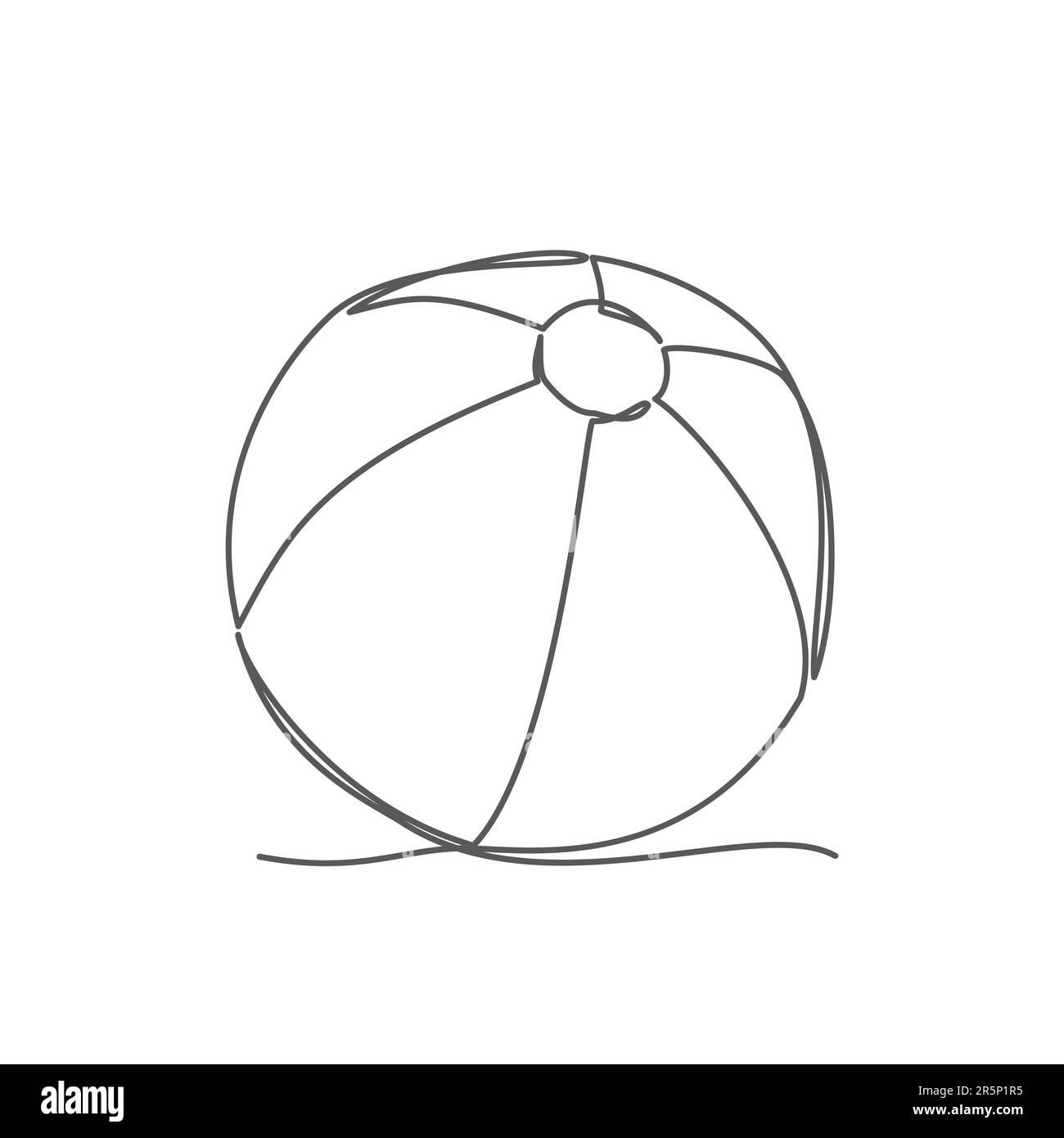 Beach ball One line drawing on white background Stock Vector Image ...