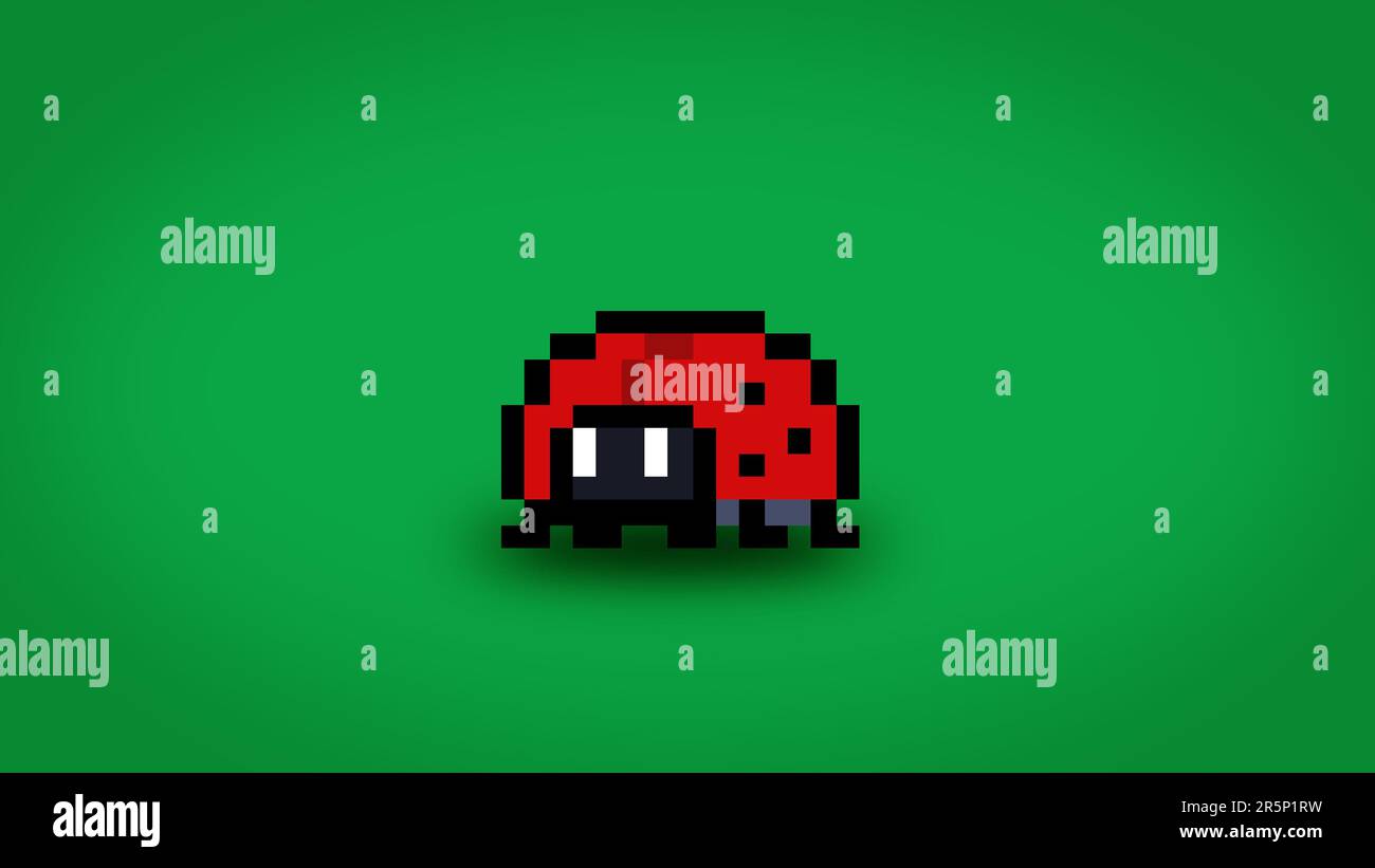 Cute tiny red 8 bit lady bird or bug background - high resolution 4k ...