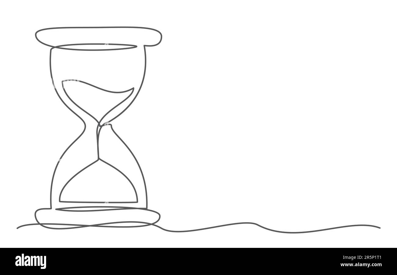 Sand timer illustration line drawing Cut Out Stock Images & Pictures ...