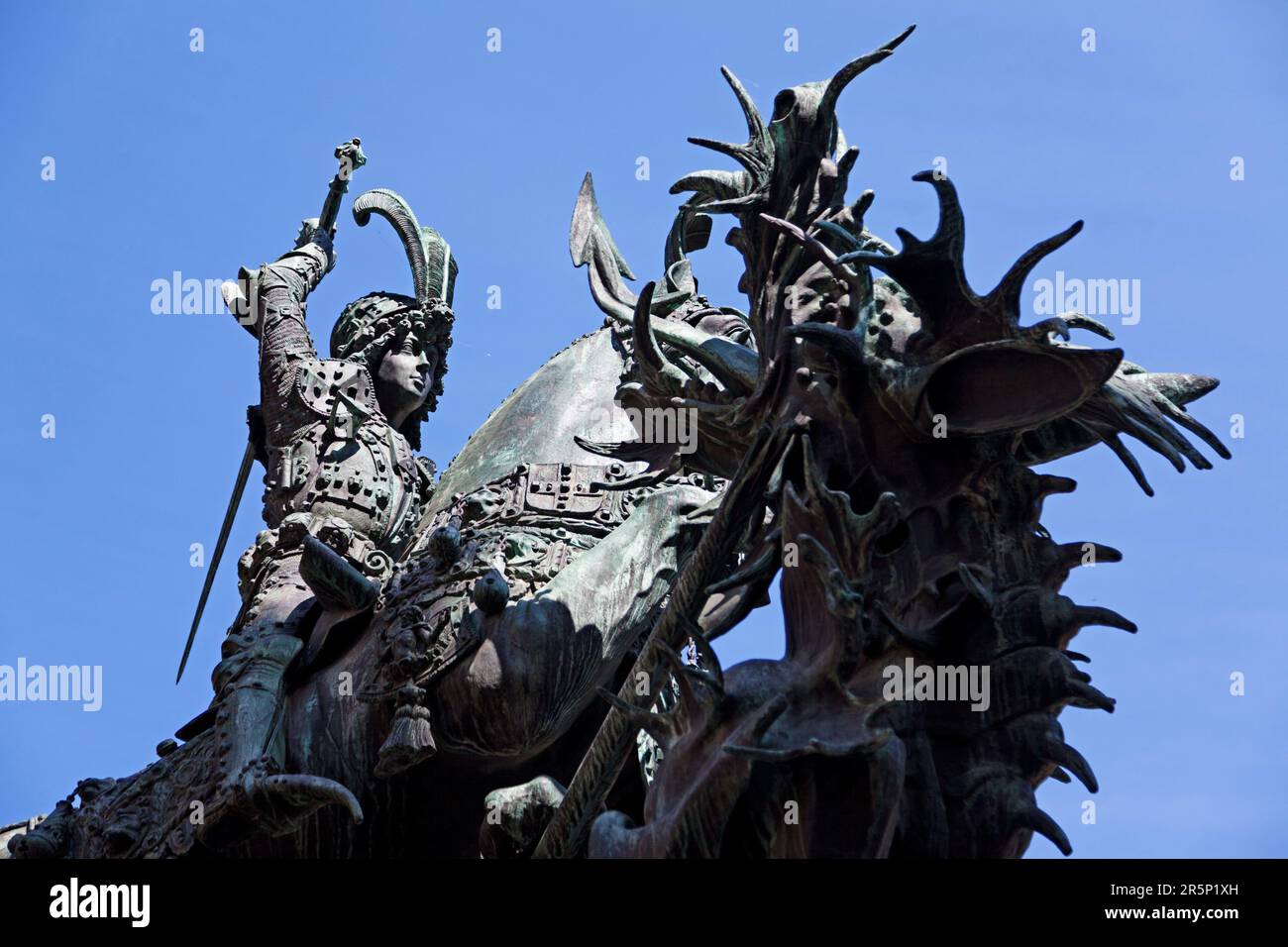 Stockholm, Sweden - May 23, 2023: statue of Saint Goran and the dragon ...