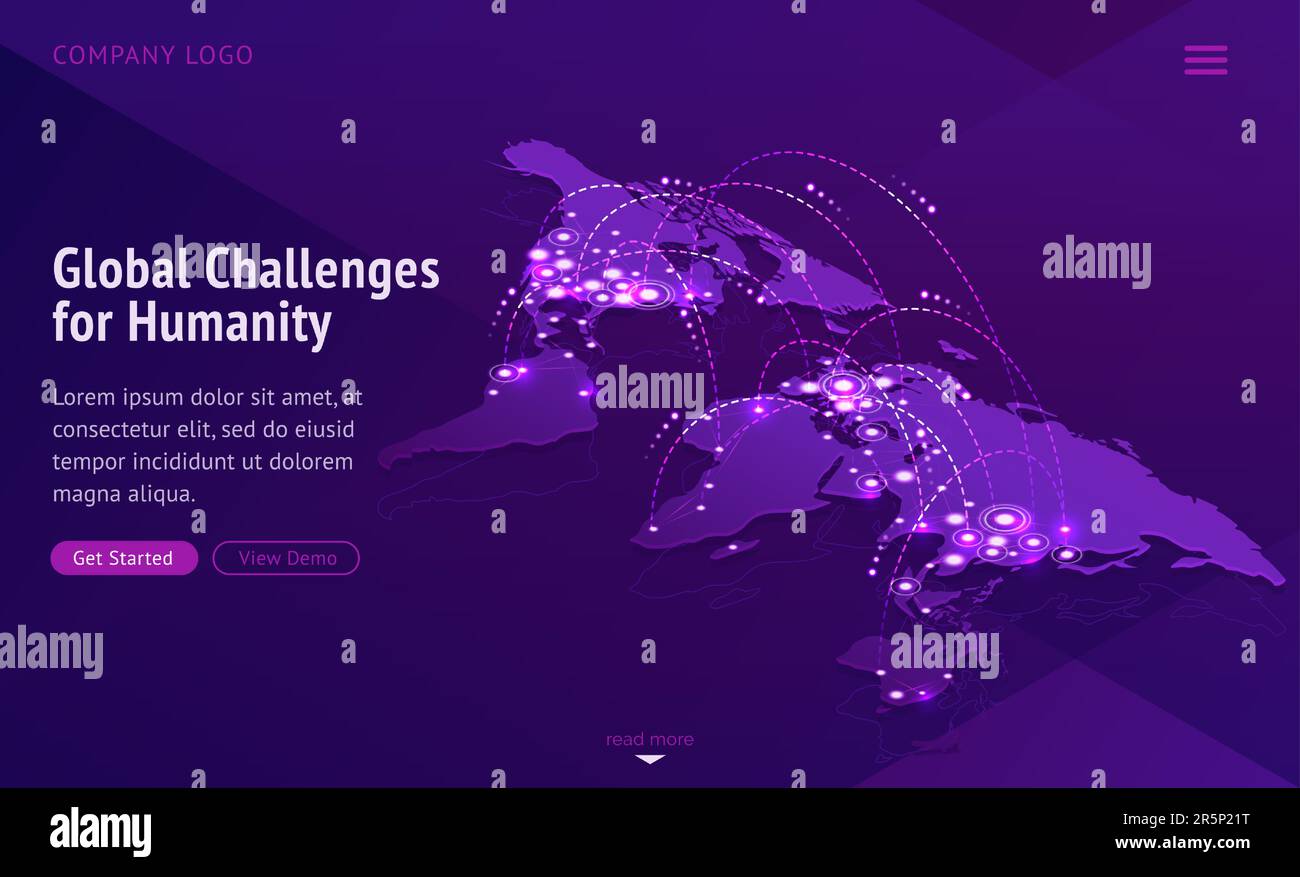 Global challenges for humanity. International problems news. Vector ...