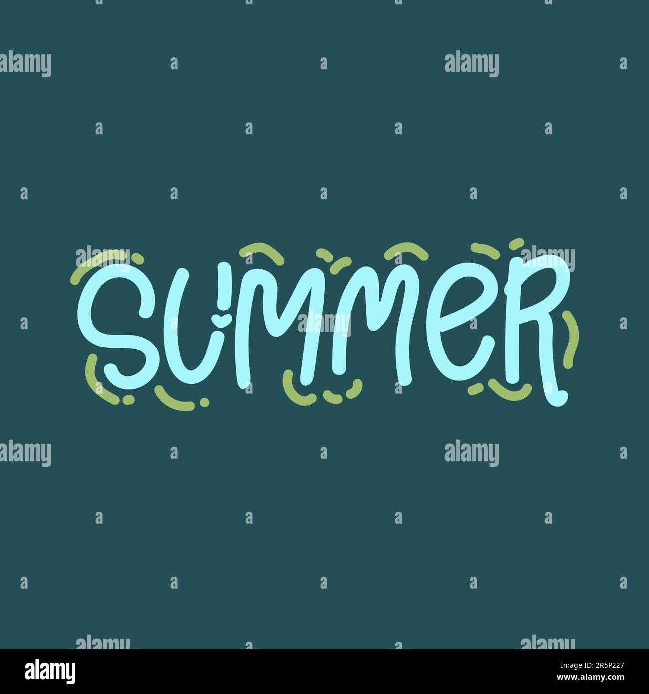 Vector illustration Brush lettering composition of Summer Vacation ...