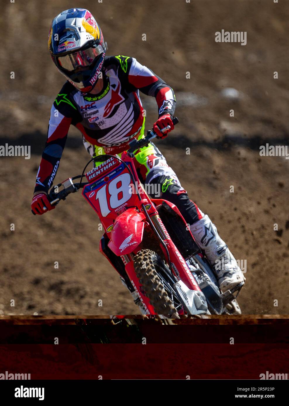 June 03 2023 Sacramento, CA USA Jett Lawrence(18) leads the race coming ...