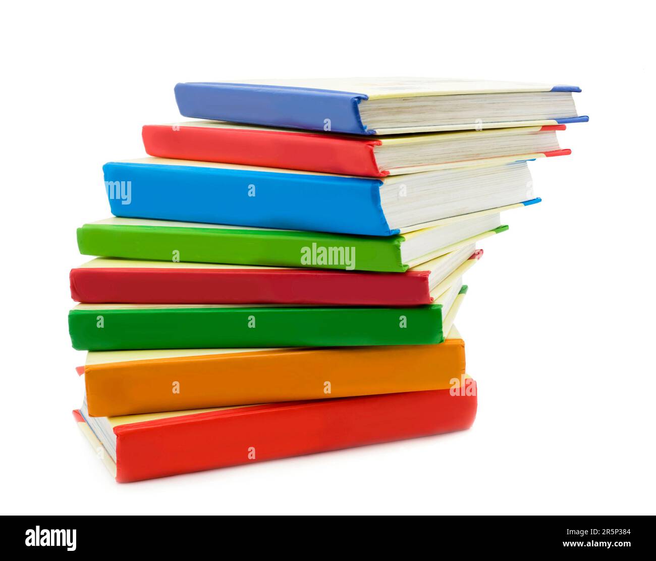 Stack of bright children's books on white background Stock Photo - Alamy