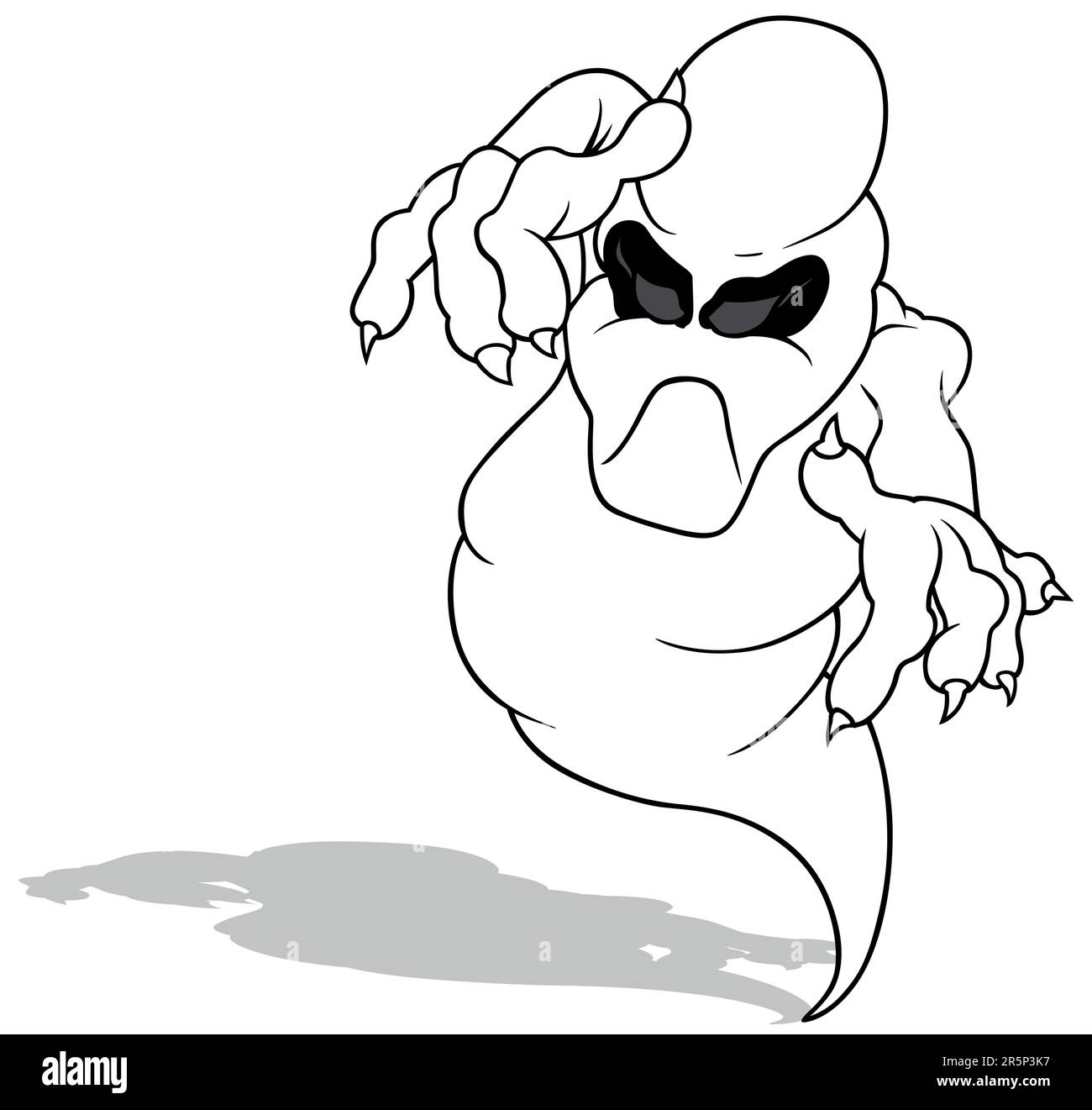 Drawing of a Spooky Hovering Ghost Stock Vector Image & Art - Alamy