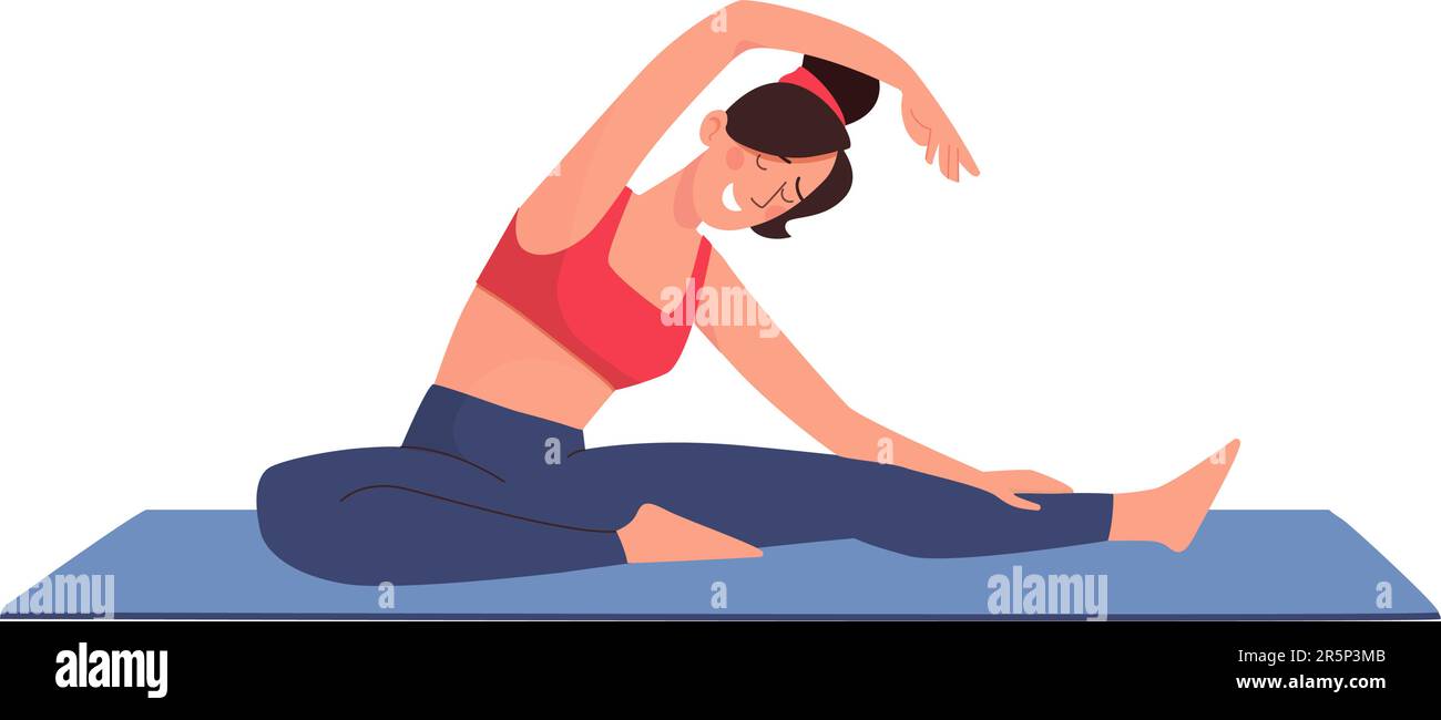 Vector Illustration Of Gymnastics The Girl Goes In For Sports On The