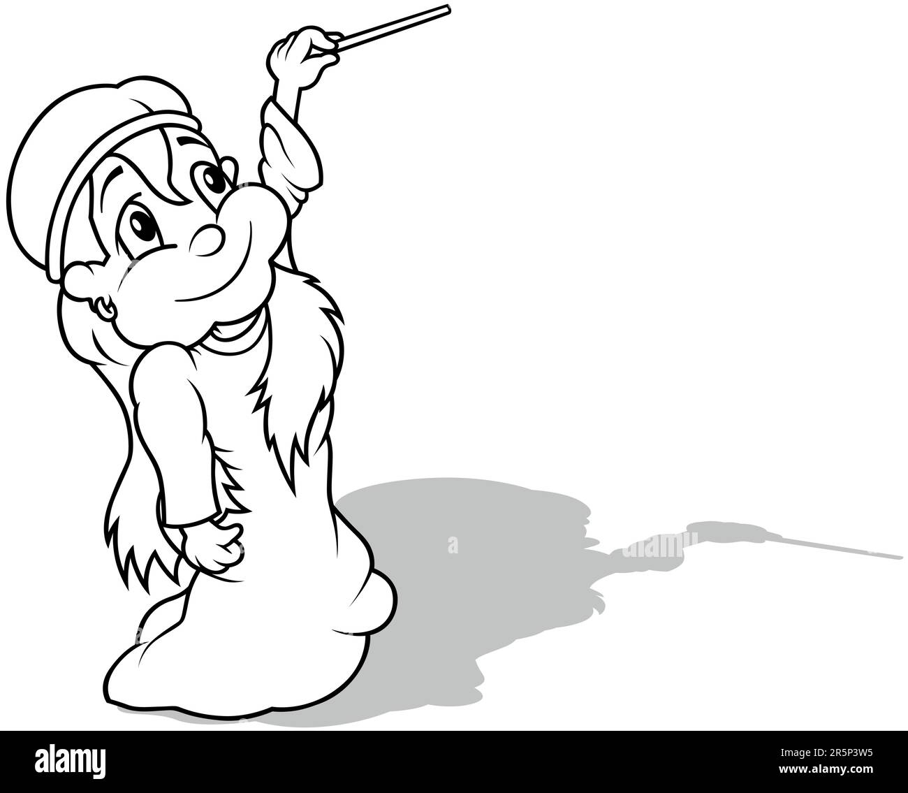 Isolated hand wand magic Black and White Stock Photos & Images - Alamy