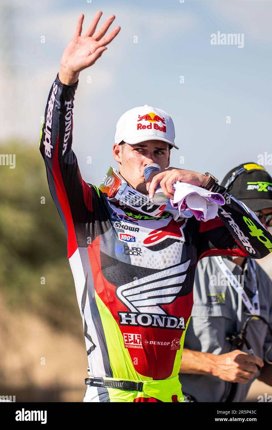 June 03 2023 Sacramento, CA USA Jett Lawrence waves to the Hangtown ...