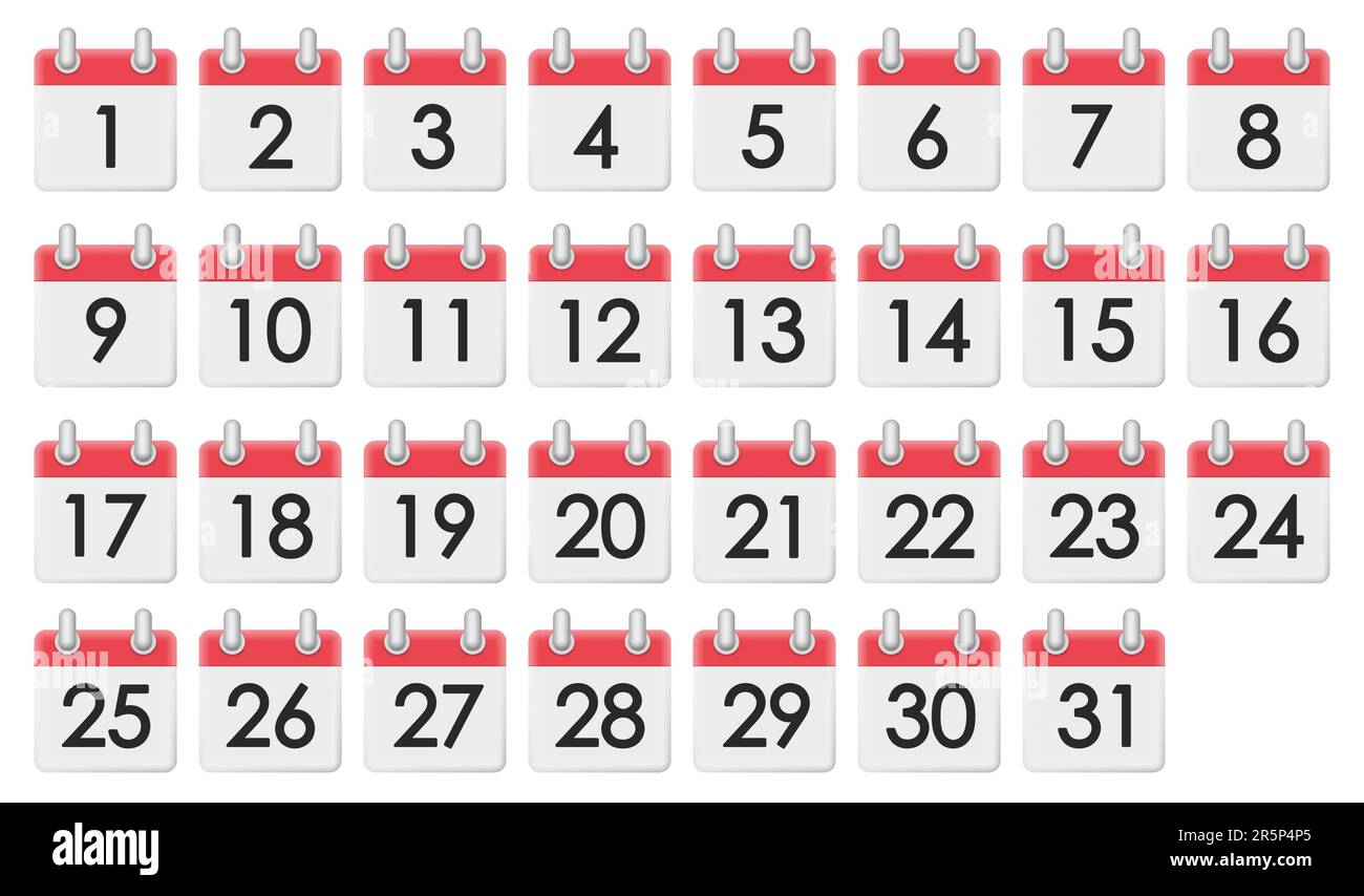 Set of 3d calendar with blank page. Vector illustration. Eps 10 Stock ...