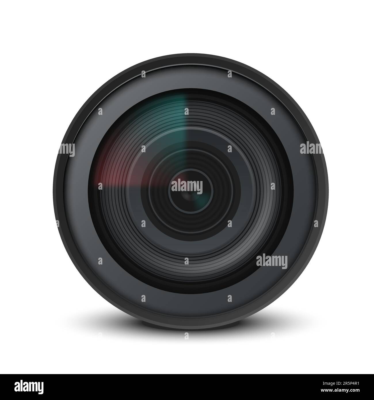 Camera lens isolated on white background. Highly detailed video or photo camera lens. Vector ...