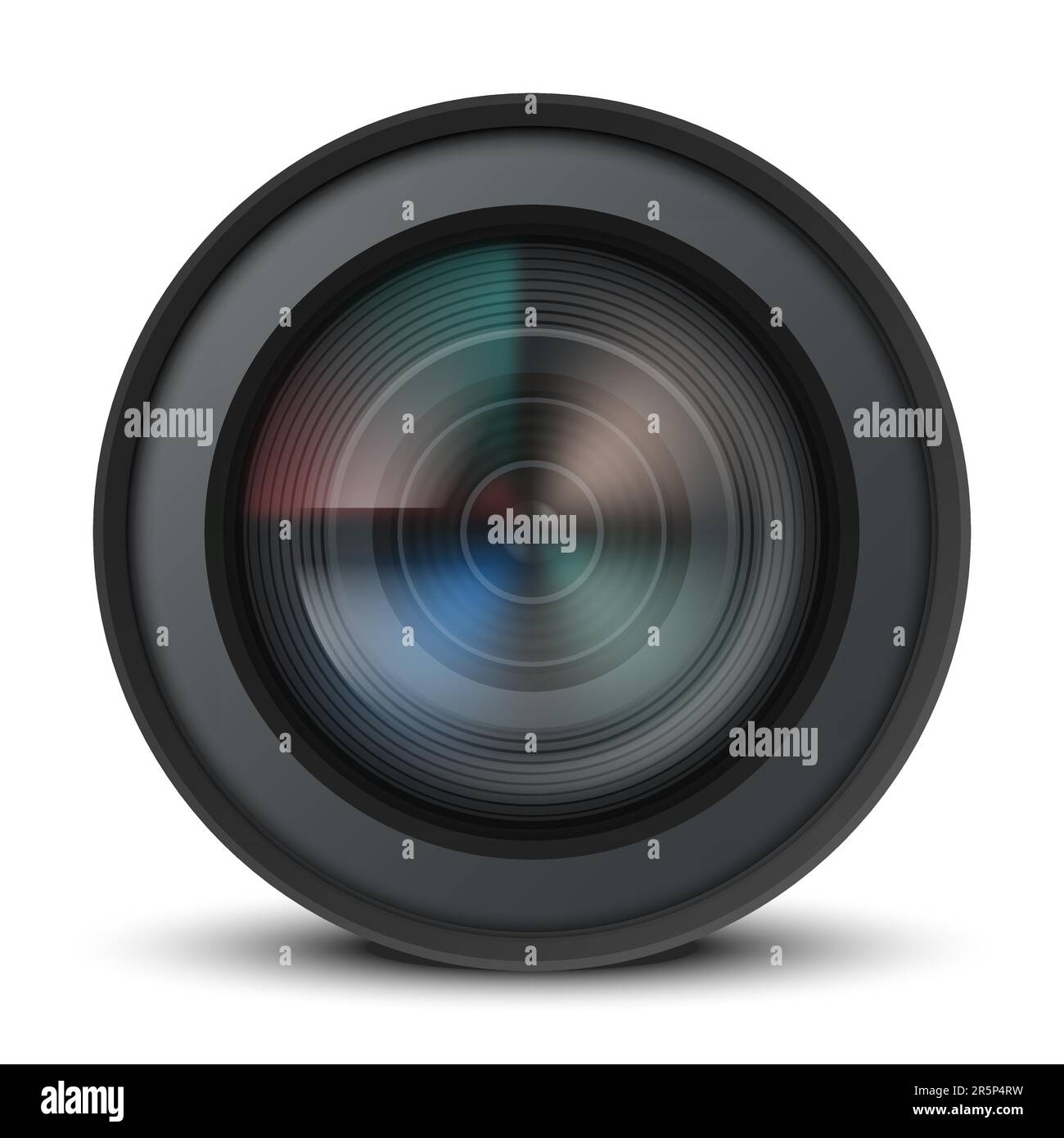 Camera lens isolated on white background. Highly detailed video or photo camera lens. Vector ...