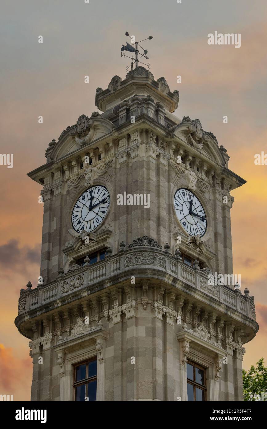 Dolmabahce Clock Tower is a clock tower situated outside Dolmabahce ...