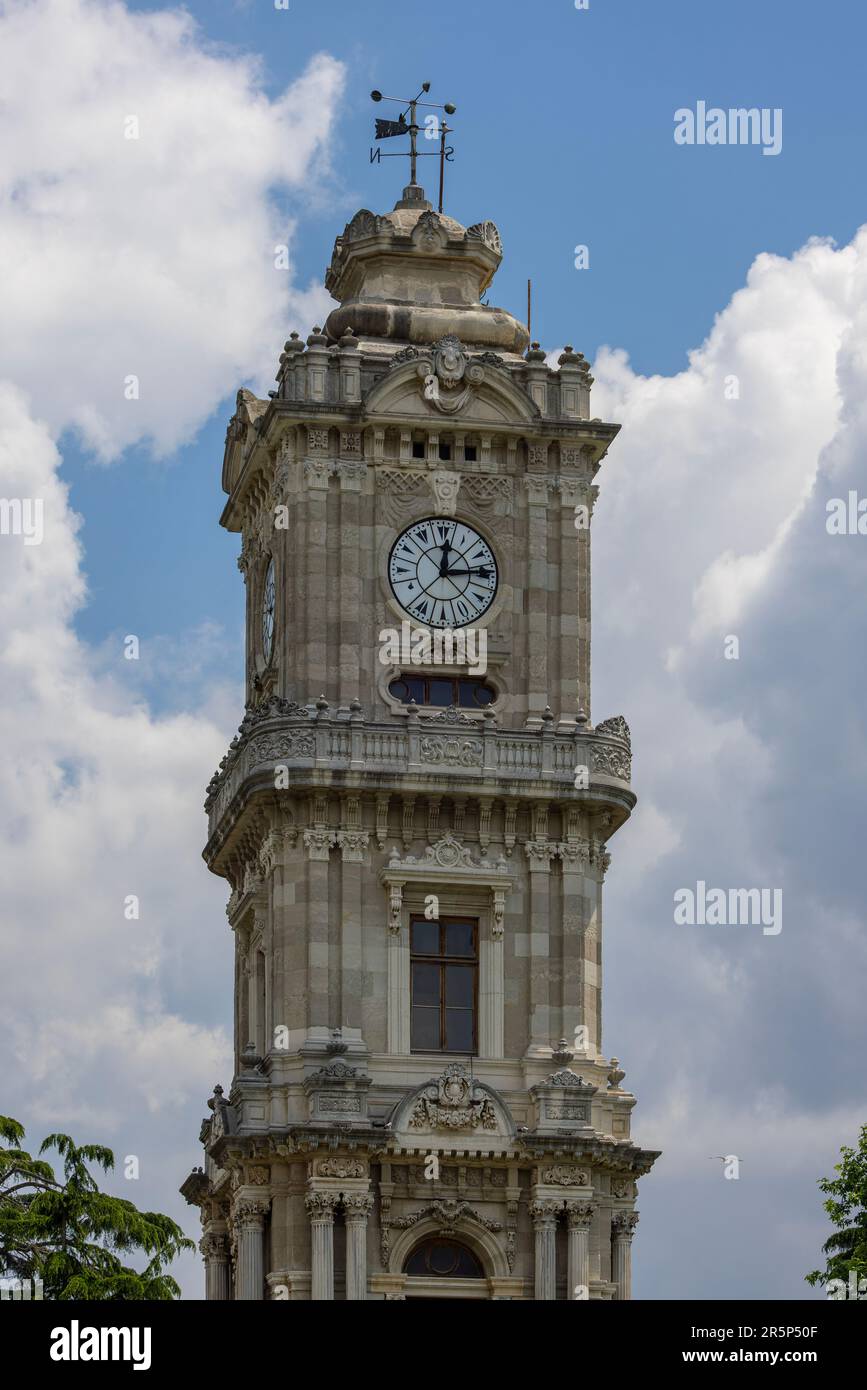 Dolmabahce Clock Tower is a clock tower situated outside Dolmabahce ...