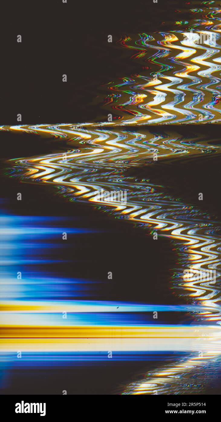 glowing glitch noise color distortion artifacts Stock Photo - Alamy