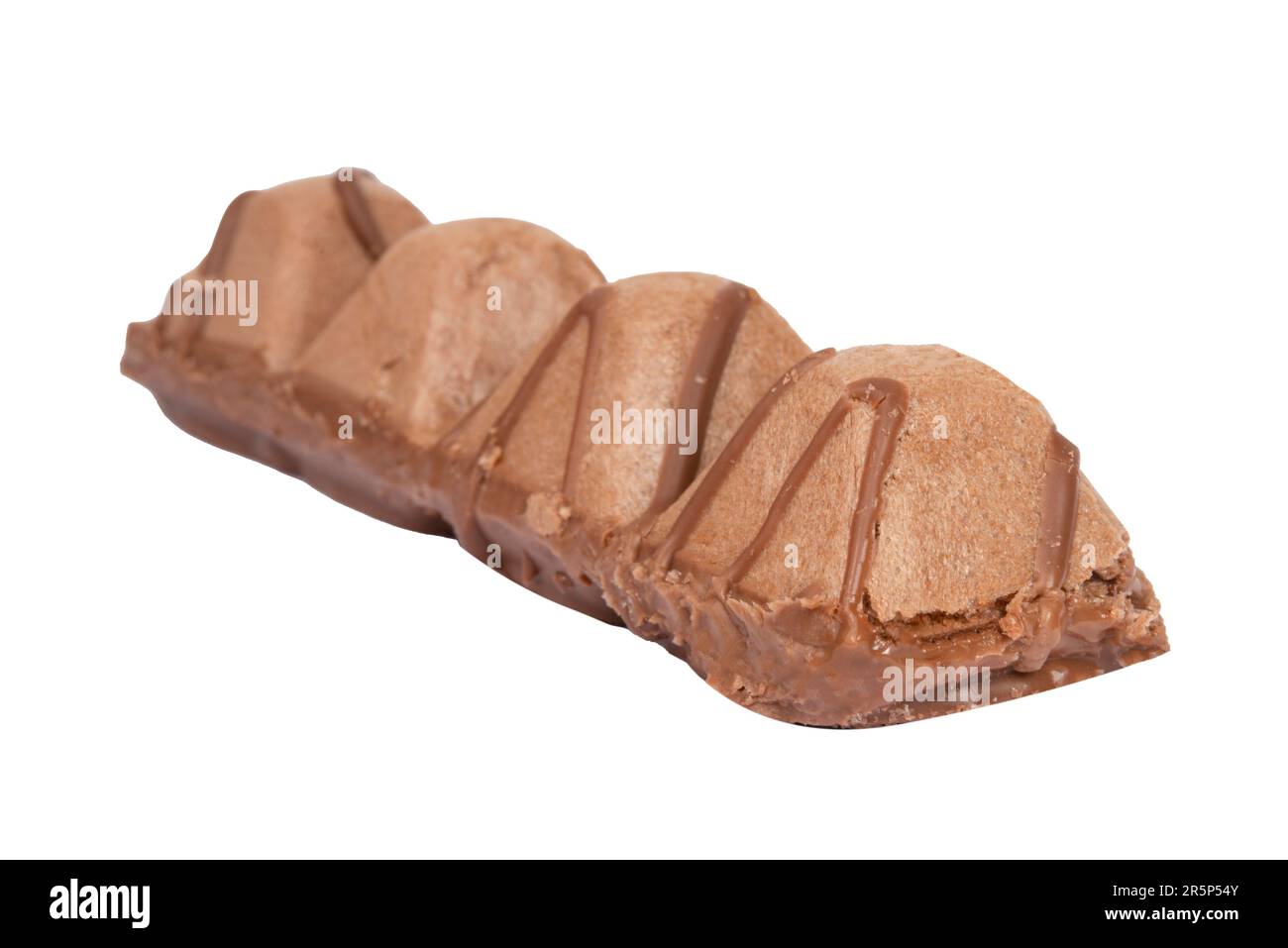 Chocolate candy wafer with creamy filling isolated on the white Stock ...
