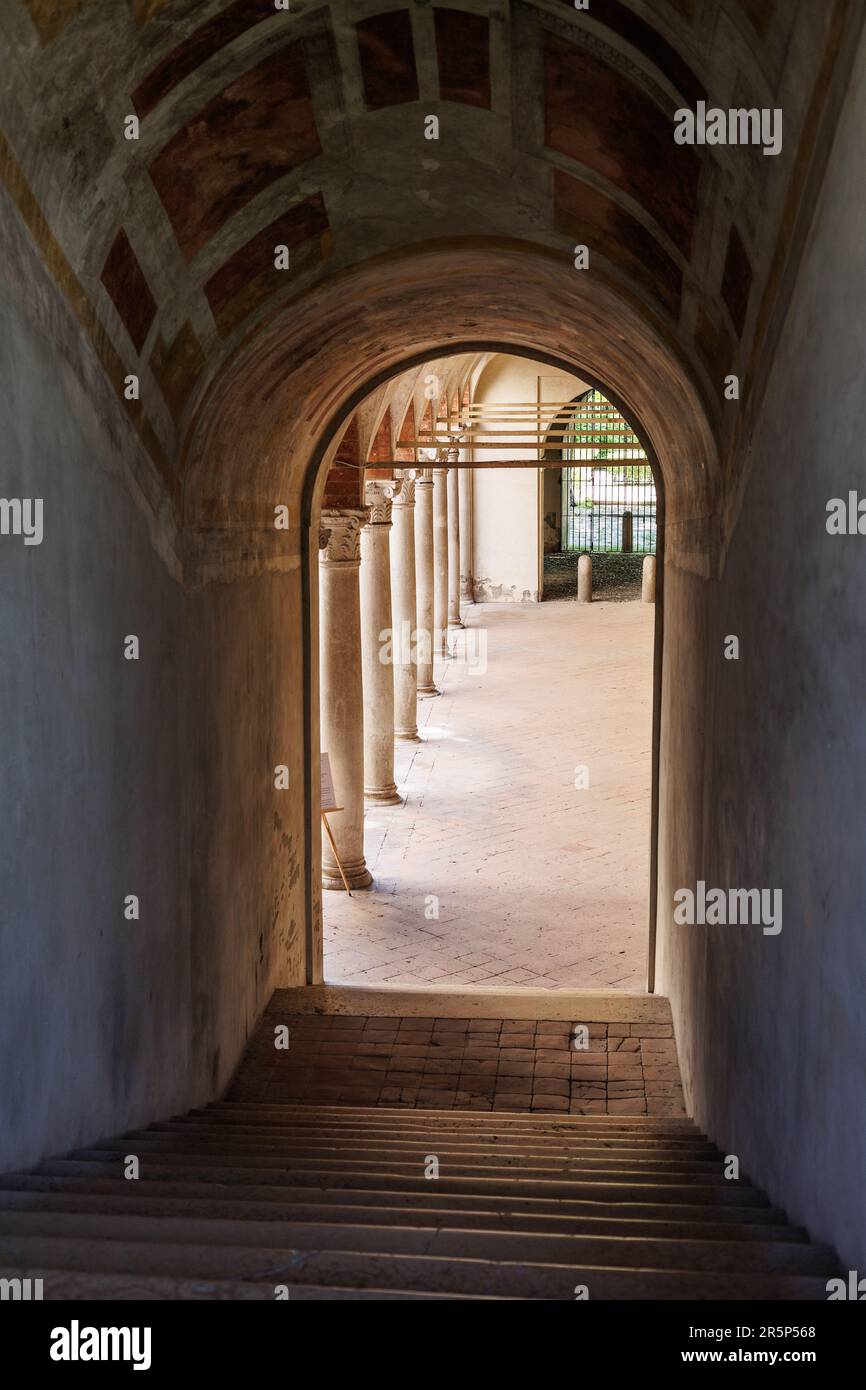 Interior Staircase and External Arches and Corridor of the Medieval ...